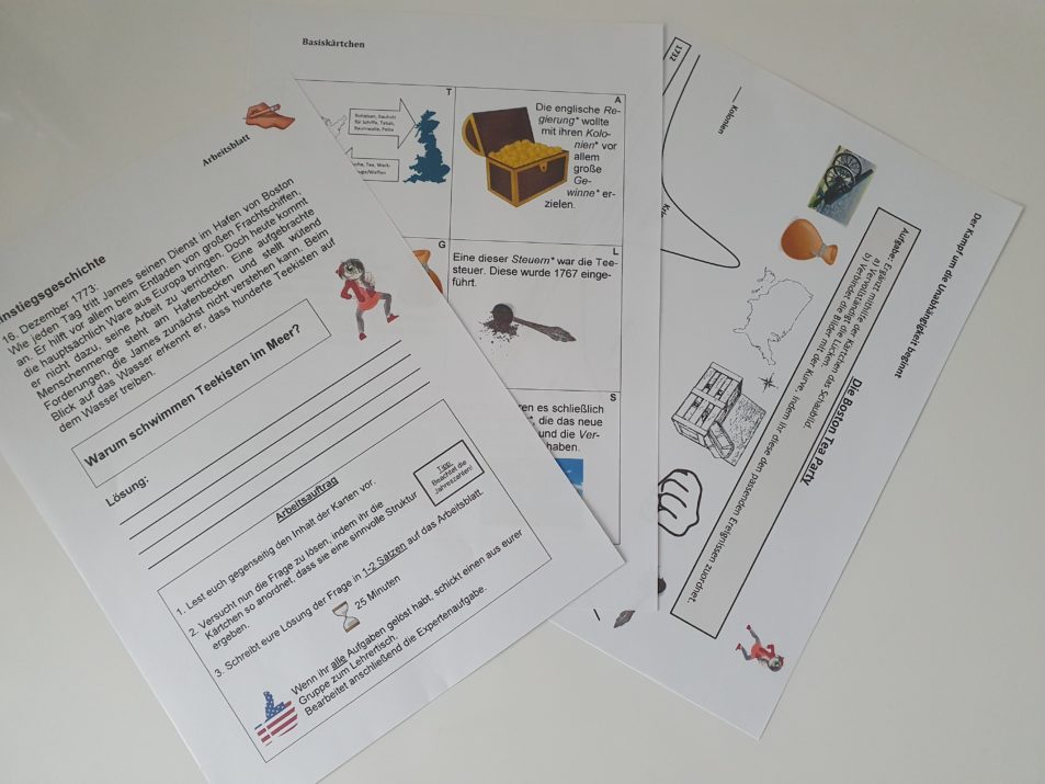 Mystery zur Boston Tea Party mit Differenzierungsmaterial