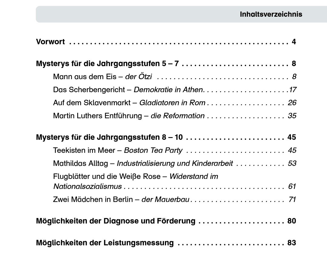 Einfache Mysterys für den Geschichtsunterricht der Sekundarstufe